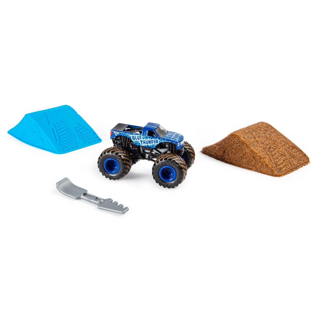 Monster Jam, Blue Thunder Monster Dirt Starter Set, Featuring 8oz of ...