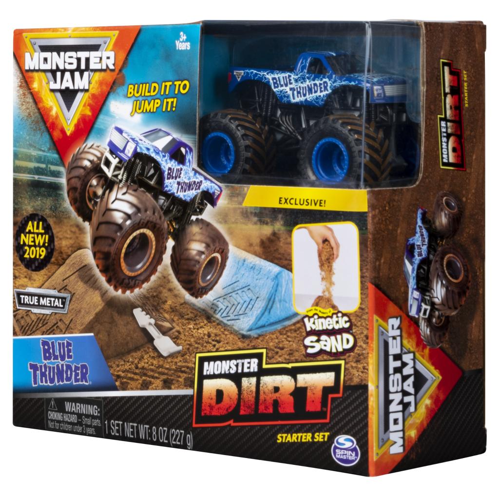 Monster Jam, Blue Thunder Monster Dirt Starter Set, Featuring 8oz of ...