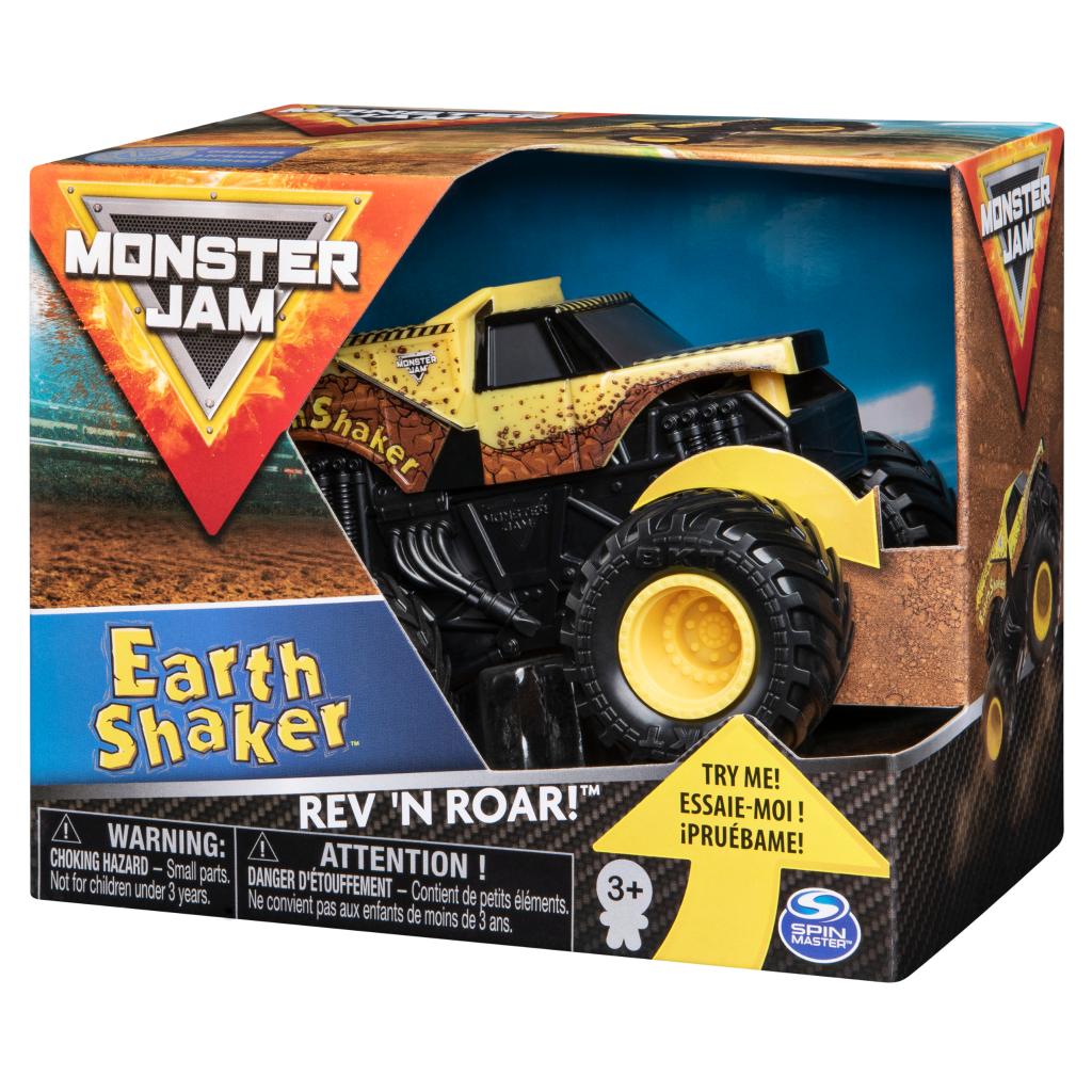 Monster Jam, Official Earth Shaker Rev ‘N Roar Monster Truck, 1:43 ...