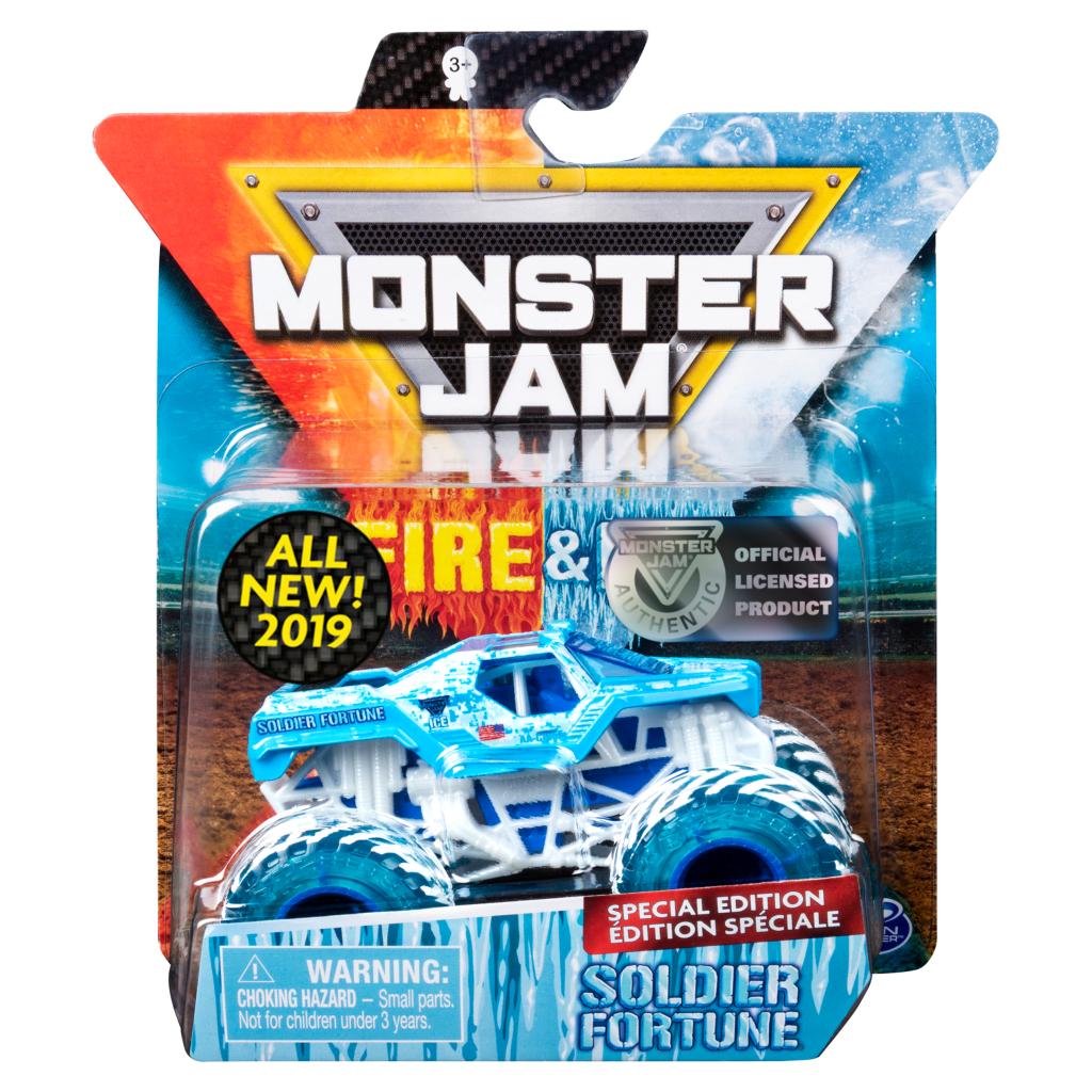 Monster Jam, Fire & Ice Soldier Fortune Monster Truck, Die-Cast Vehicle ...