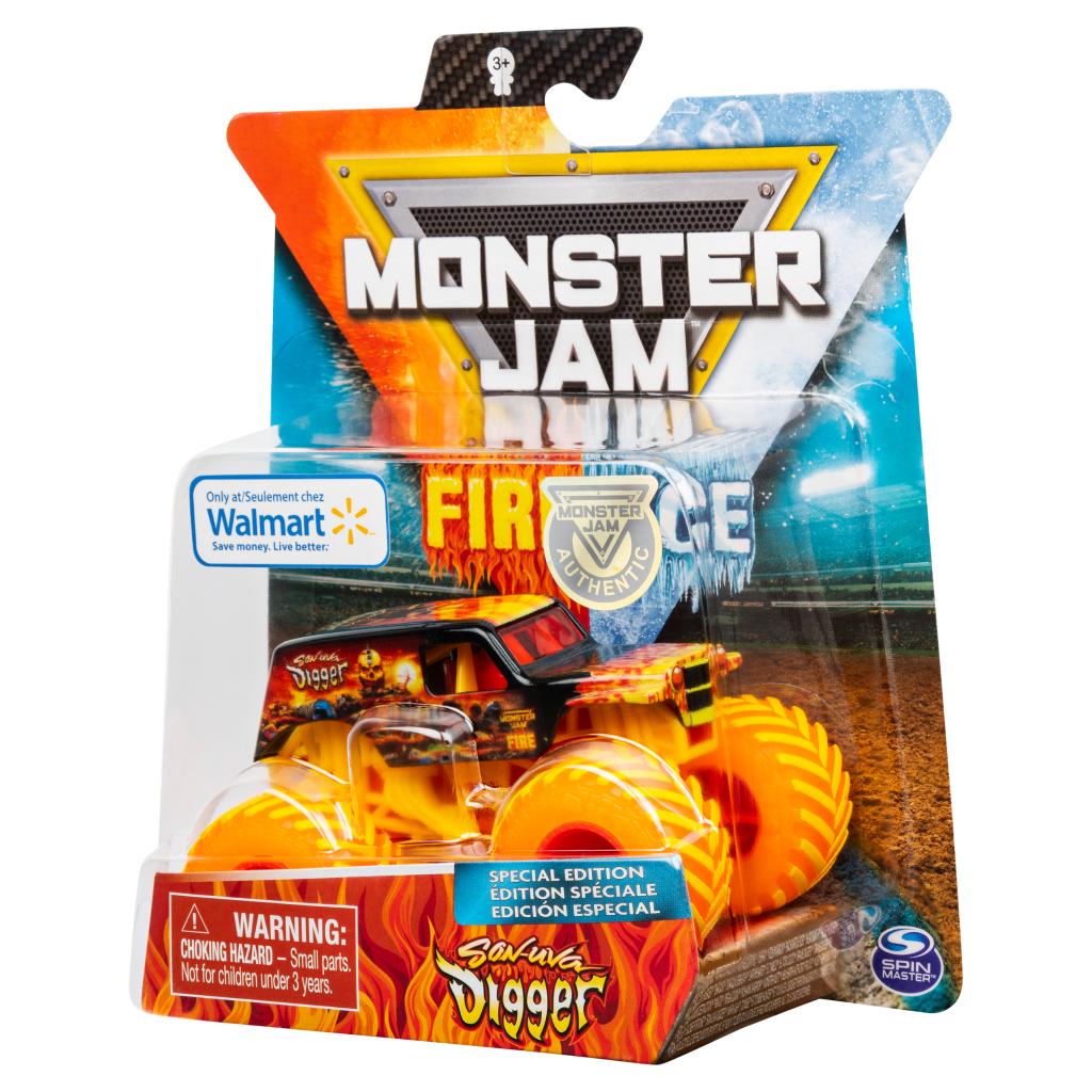 Monster Jam, Fire & Ice Son-uva Digger Monster Truck, Die-Cast Vehicle ...