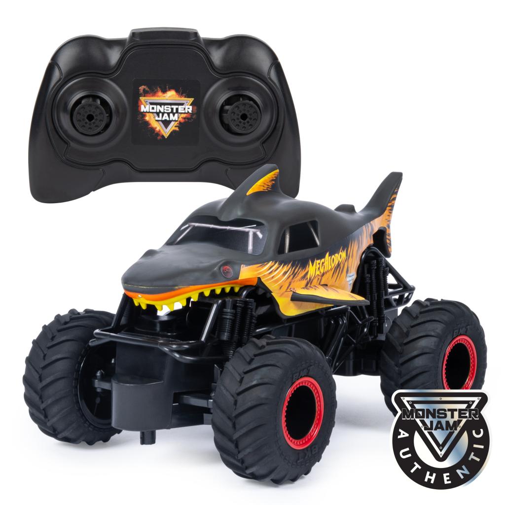 Monster Jam, Official Fire & Ice Megalodon RC Truck, 1:24 Scale, 2.4 ...