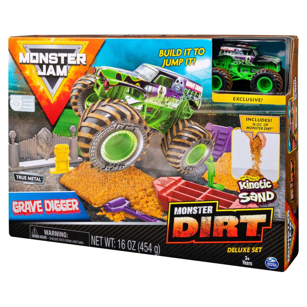 Monster Jam, Grave Digger Monster Dirt Deluxe Set, Featuring 16oz of ...