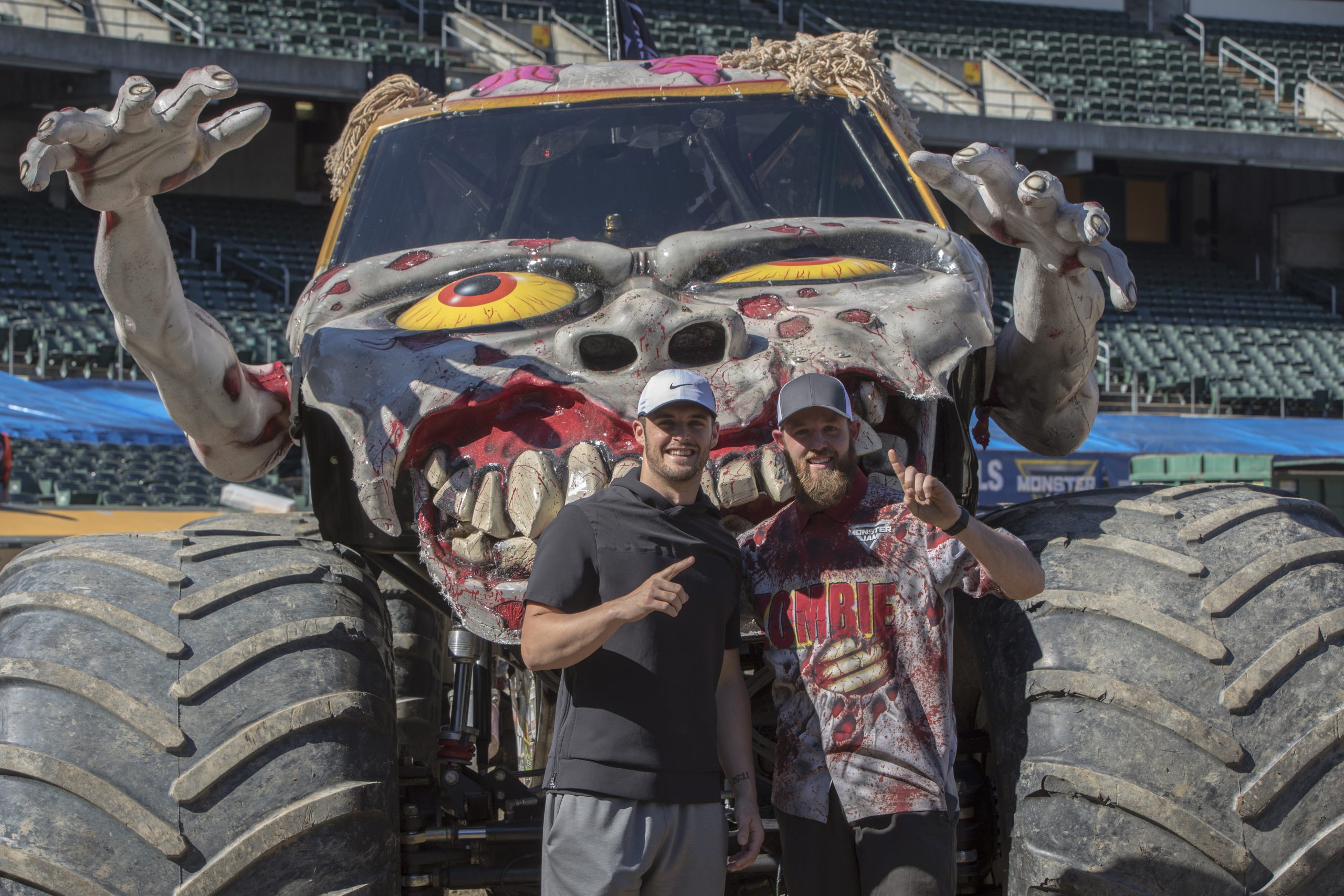 Oakland Raiders' Derek Carr Visits Monster Jam | Monster Jam®