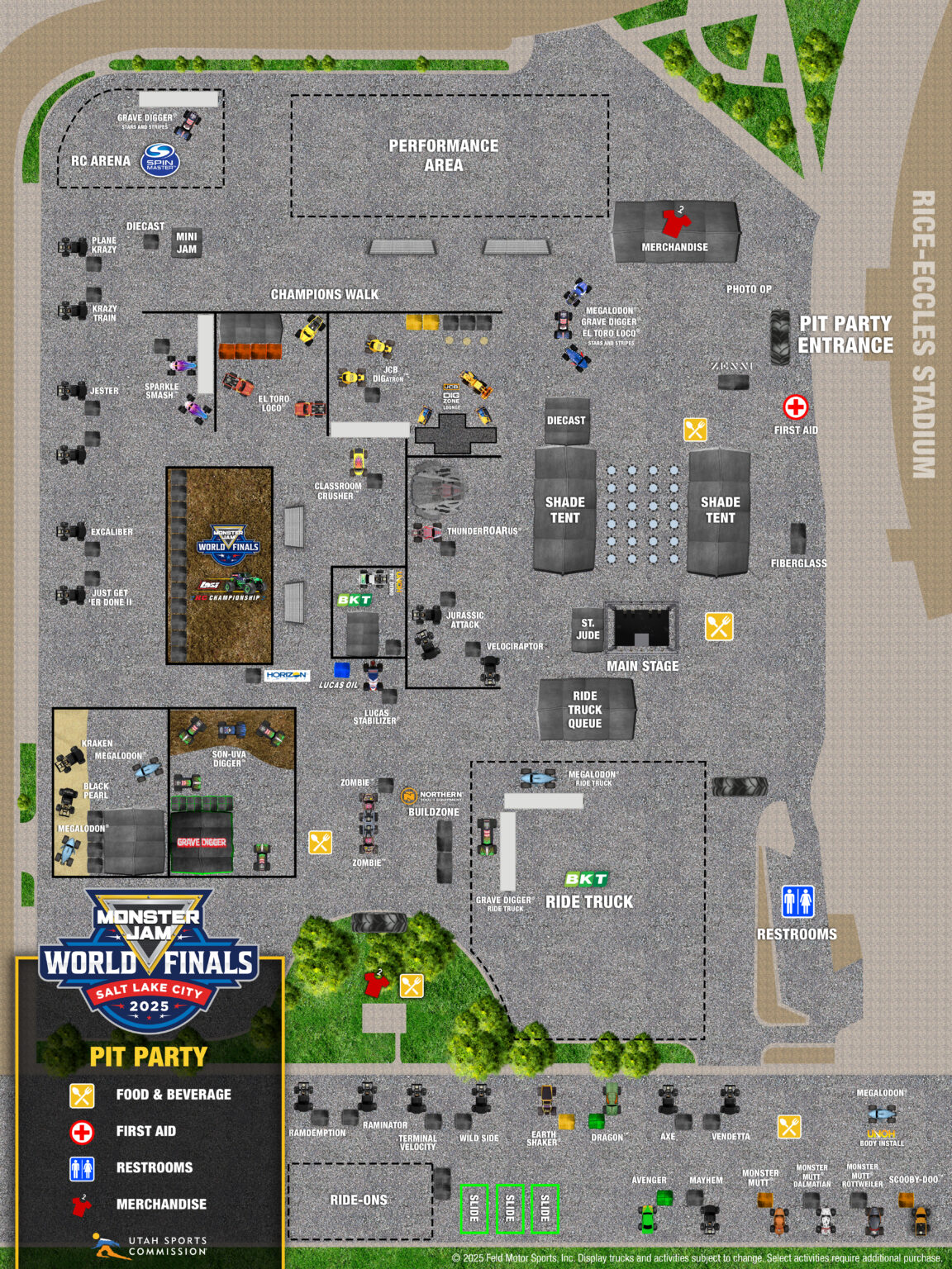 Monster Jam World Finals Pit Party Map | Monster Jam®